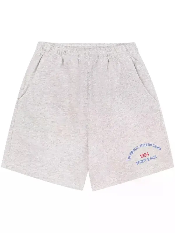 SPORTY & RICH Logo-print Track Shorts - Grey