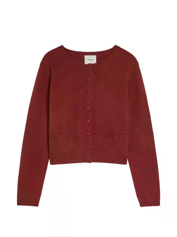 REFORMATION Clara Patch-pocket Cardigan - Red