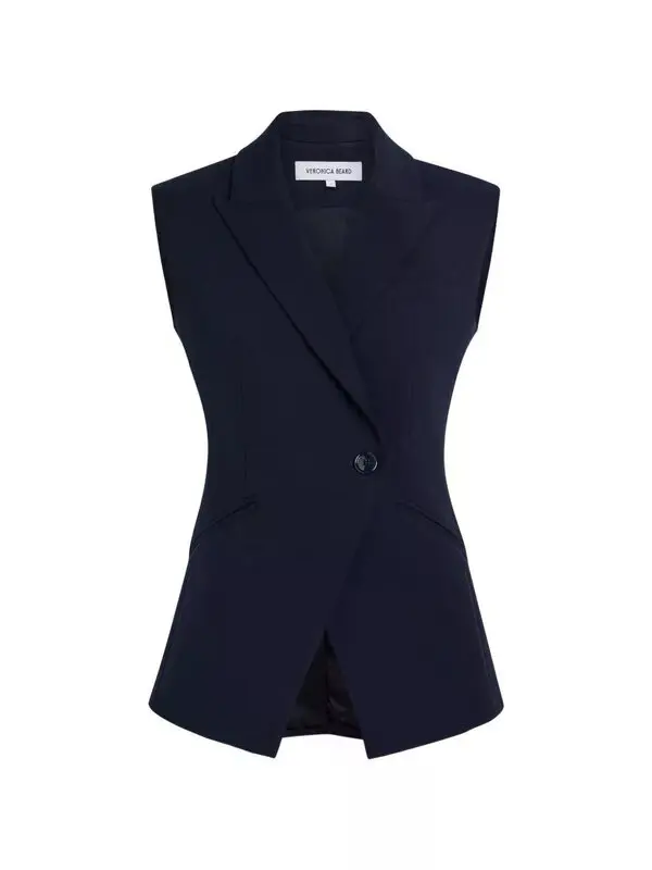 Veronica Beard Asymmetric Button Blazer - Blue