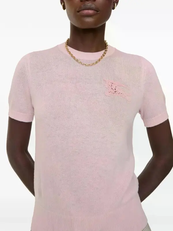 Burberry Knight Wool Cotton Top - Pink