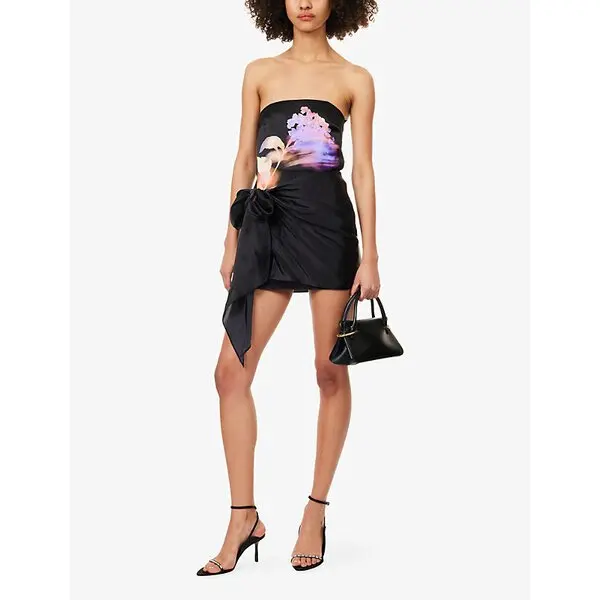 David Koma Front-tie Strapless Mini Dress