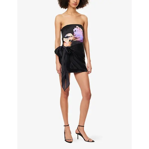 David Koma Front-tie Strapless Mini Dress