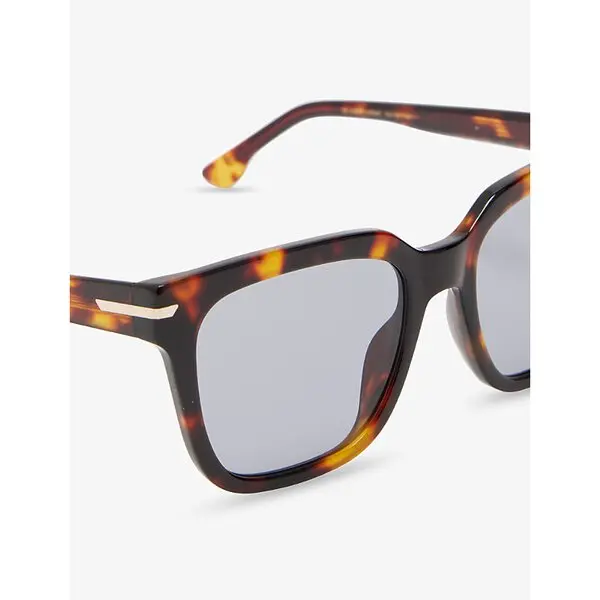 Victoria Beckham Tortoiseshell Rectangular Acetate Sunglasses