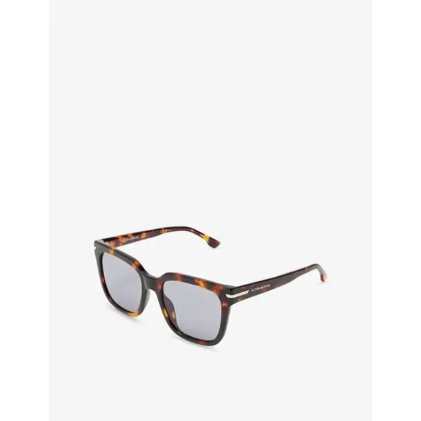 Victoria Beckham Tortoiseshell Rectangular Acetate Sunglasses