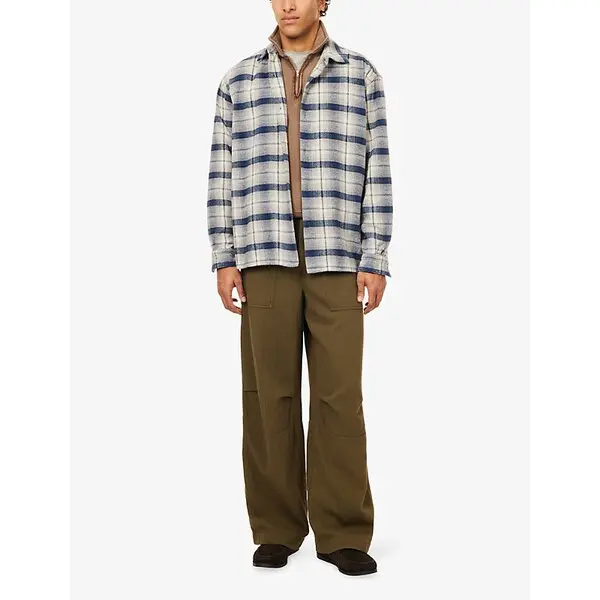 A.PRESSE Regular-fit Check Cotton-and-silk Shirt