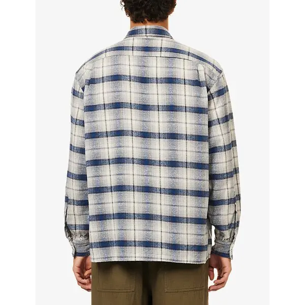 A.PRESSE Regular-fit Check Cotton-and-silk Shirt