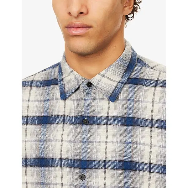 A.PRESSE Regular-fit Check Cotton-and-silk Shirt