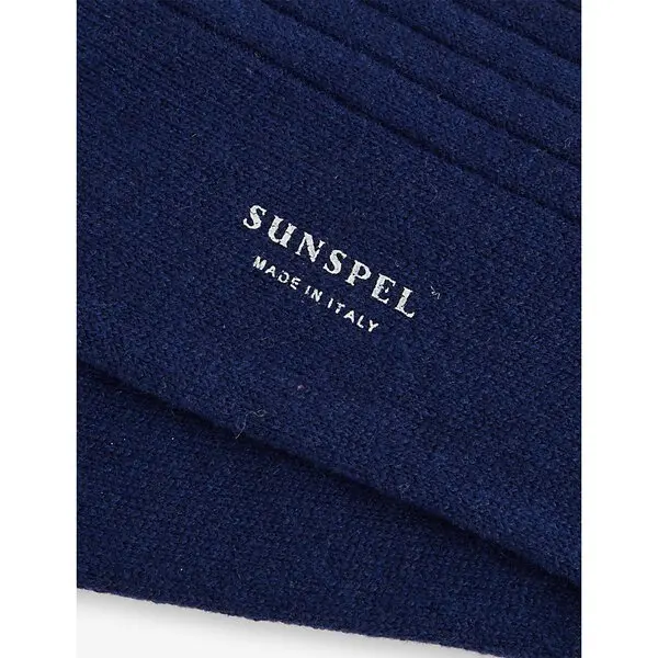 Sunspel Ribbed Cashmere Crew Socks