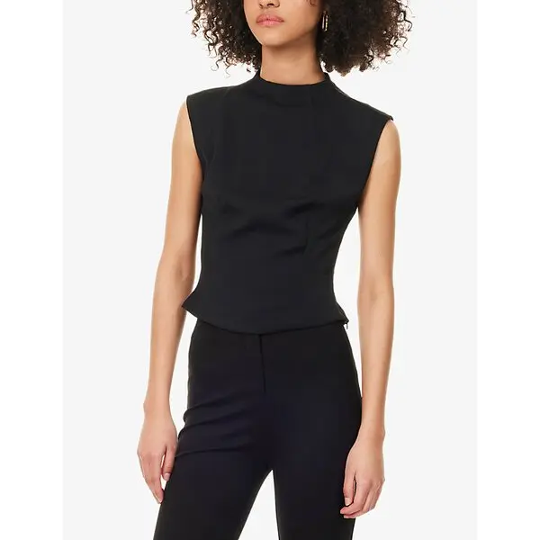 Oddmuse High-neck Sleeveless Woven Top