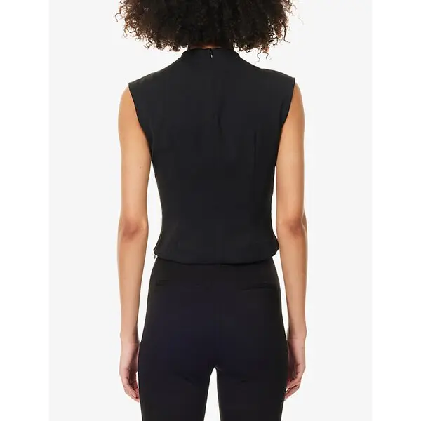 Oddmuse High-neck Sleeveless Woven Top