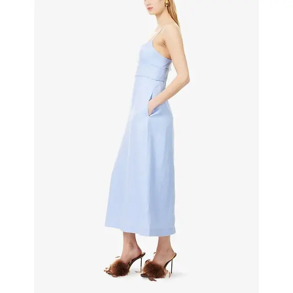 zimmermann linen midi dress Zimmermann, Indra floral linen midi dress, Women, White, US 12, Dresses