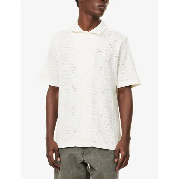 LES DEUX Hector Short-sleeve Cotton-blend Shirt - White