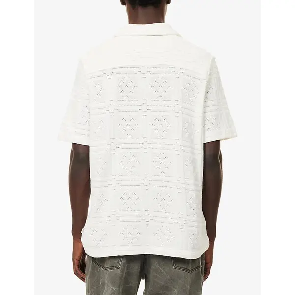 LES DEUX Hector Short-sleeve Cotton-blend Shirt - White