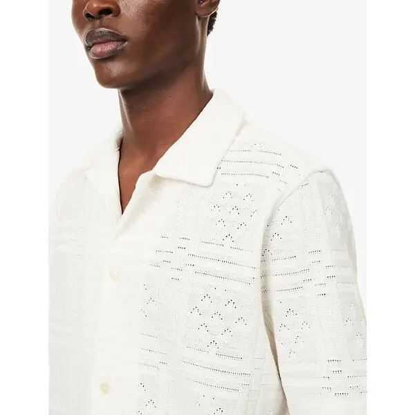 LES DEUX Hector Short-sleeve Cotton-blend Shirt - White