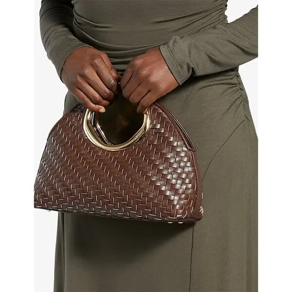 DUNE Leather Grab Bag With Top Handle - Chocolate Leather