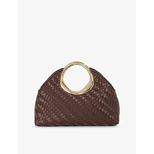 DUNE Leather Grab Bag With Top Handle - Chocolate Leather