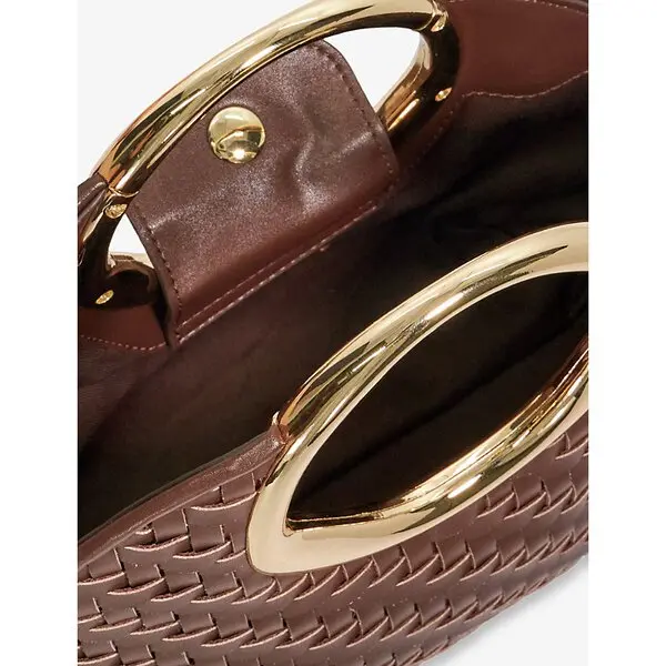 DUNE Leather Grab Bag With Top Handle - Chocolate Leather