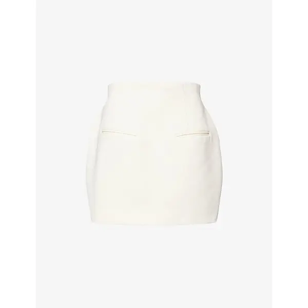 Oddmuse Structured High-rise Cotton-blend Mini Skirt - Cream