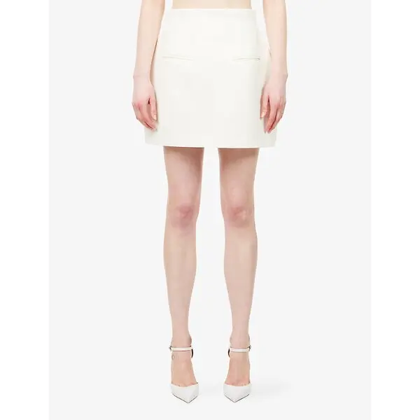 Oddmuse Structured High-rise Cotton-blend Mini Skirt