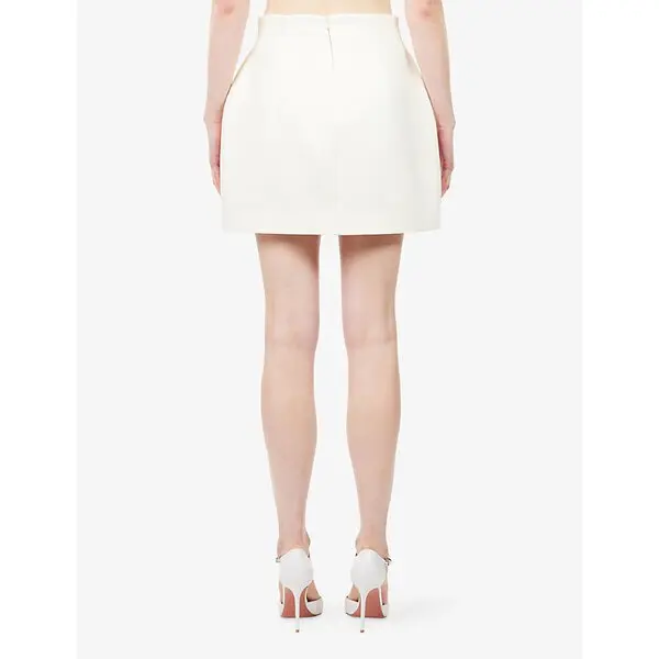 Oddmuse Structured High-rise Cotton-blend Mini Skirt
