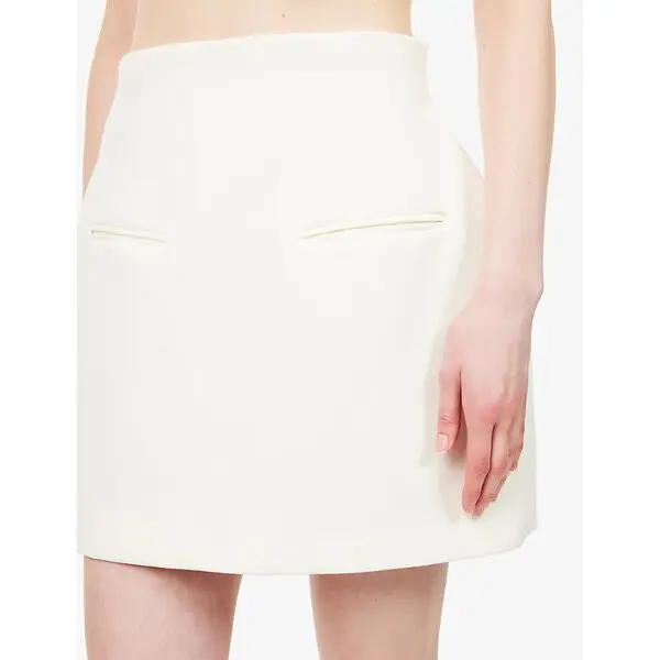 Oddmuse Structured High-rise Cotton-blend Mini Skirt