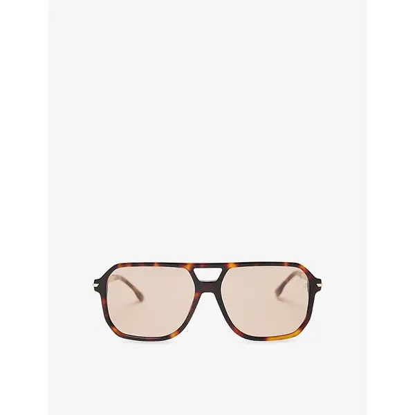 Victoria Beckham Square-frame Double-bridge Sunglasses - Brown