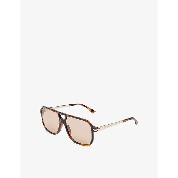 Victoria Beckham Square-frame Double-bridge Sunglasses - Brown