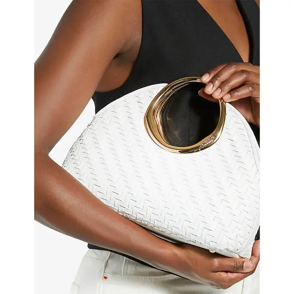 DUNE Leather Grab Bag - White Leather