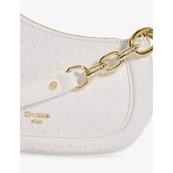 DUNE Patent Leather Shoulder Bag - White Plain Leather