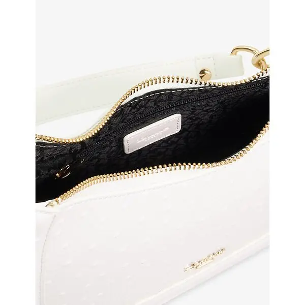 DUNE Patent Leather Shoulder Bag - White Plain Leather