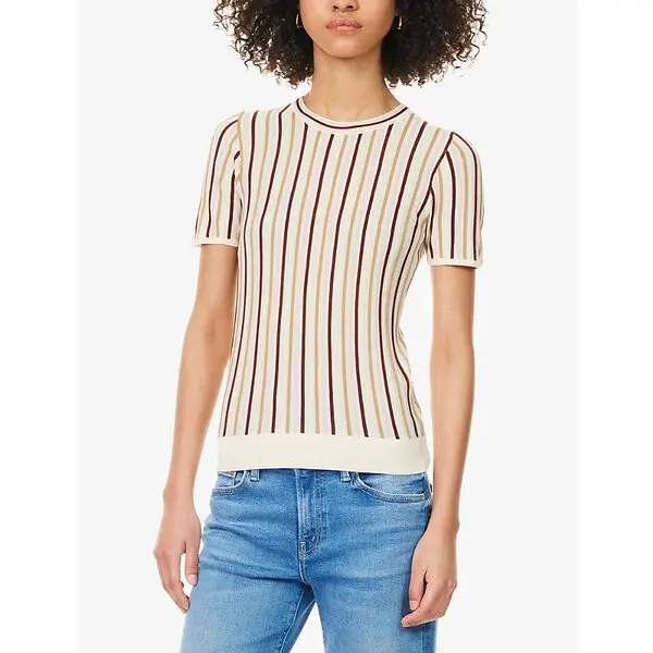 Rag & Bone Victoria Stripe-print Stretch-knit T-shirt