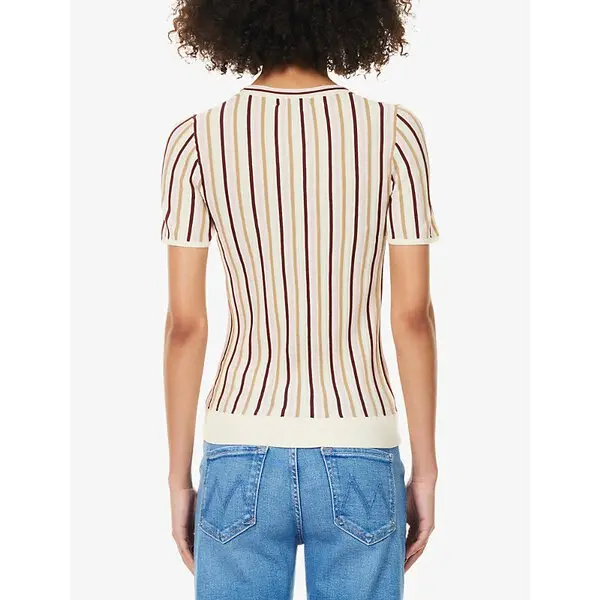 Rag & Bone Victoria Stripe-print Stretch-knit T-shirt