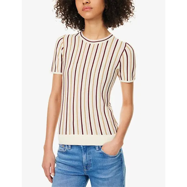 Rag & Bone Victoria Stripe-print Stretch-knit T-shirt