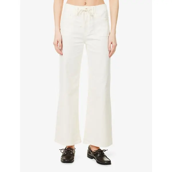 Paige Ari Waistband-tie Stretch-denim Jeans - Quartz Sand