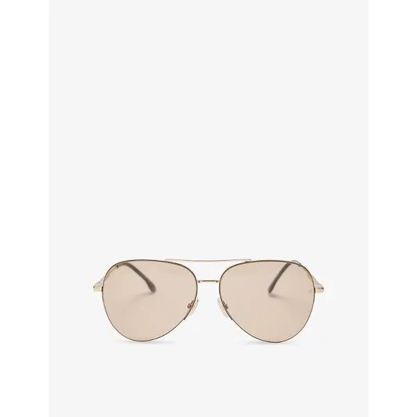 Victoria Beckham Pilot-frame Metal Sunglasses - Gold
