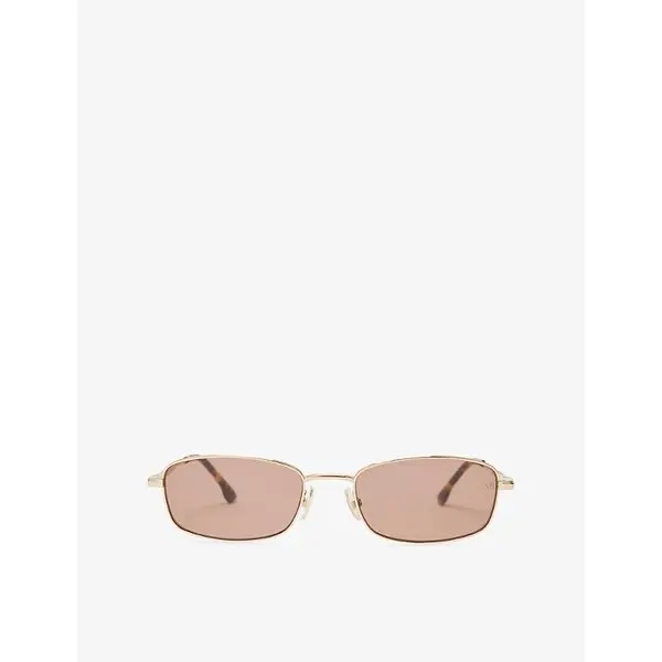 Victoria Beckham Oval-frame Metal Sunglasses - Gold