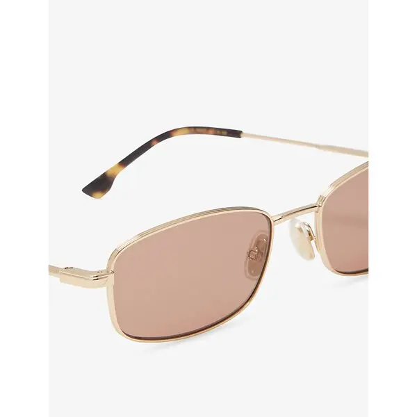 Victoria Beckham Oval-frame Metal Sunglasses - Gold