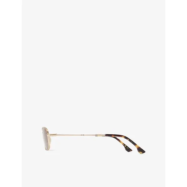 Victoria Beckham Oval-frame Metal Sunglasses - Gold
