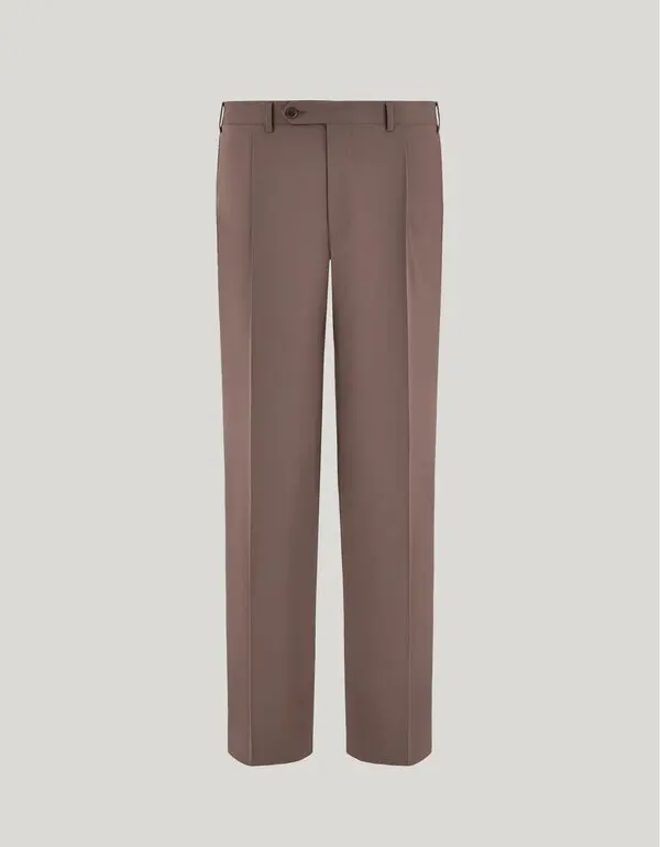 Canali Walnut Stretch Wool Regular-fit Pants