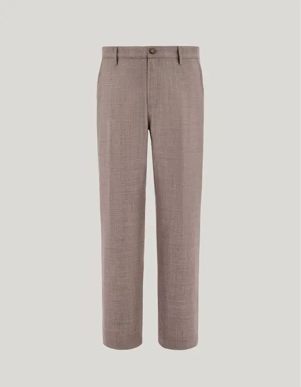 Canali Walnut Tapered Fit Super 130's Wool Chinos