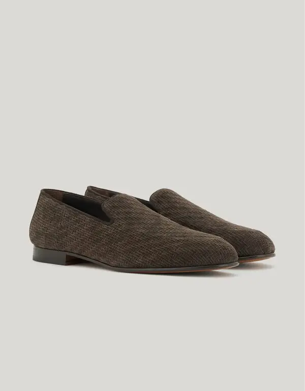 Canali Woven Suede Slip-ons
