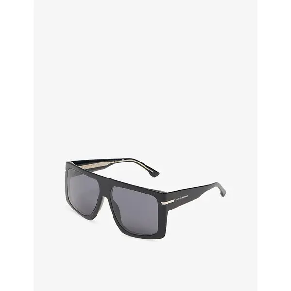 Victoria Beckham Branded Square-frame Acetate Sunglasses - Black