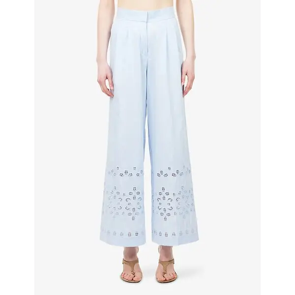 Mona Alshebil Cotton Wide-leg Trousers