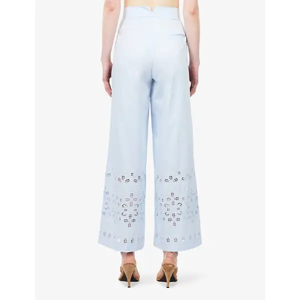Mona Alshebil Cotton Wide-leg Trousers