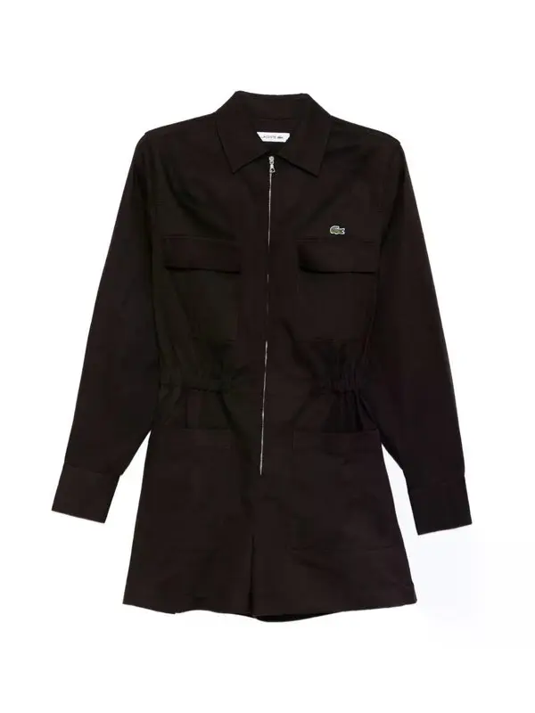 Lacoste Polo Collar Playsuit - Brown