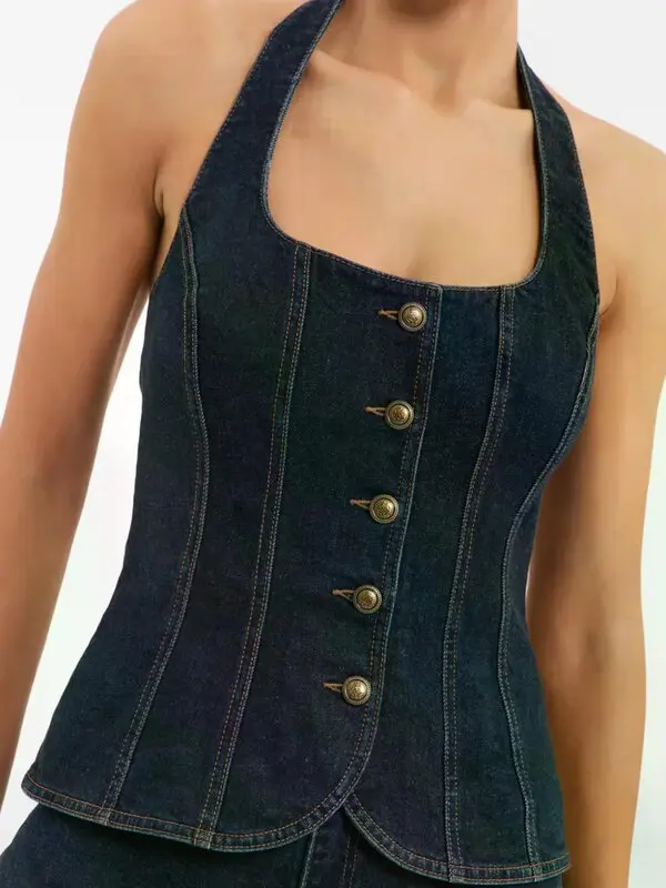 Rebecca Vallance Button Halterneck Top
