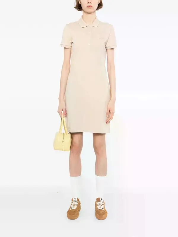Lacoste Short Sleeve Polo Dress - Neutrals
