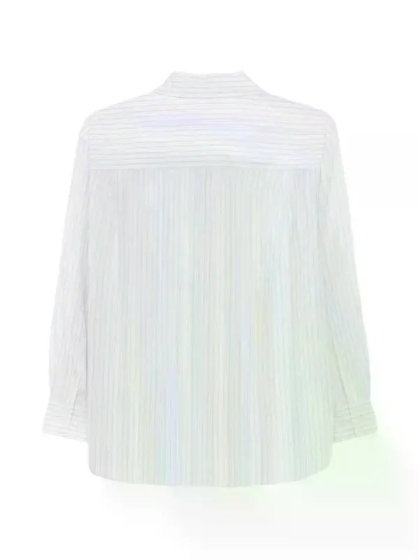 DUNST Striped-pattern Chest-pocket Shirt - White