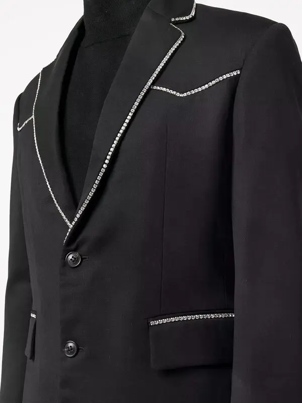 Amiri Crystal-trim Single-breasted Blazer
