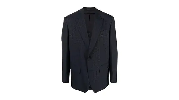 Valentino Garavani Monogram Jacquard Wool Jacket - Blue